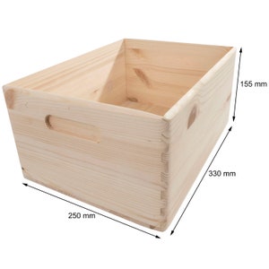 Large Plain Wooden Open Box | 33x25x15 Cm | Natural Pine Display ...