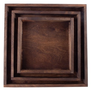 Square Wooden Snack Tray | Finished With Woodedoo Dark Oak Stain | 3 ...
