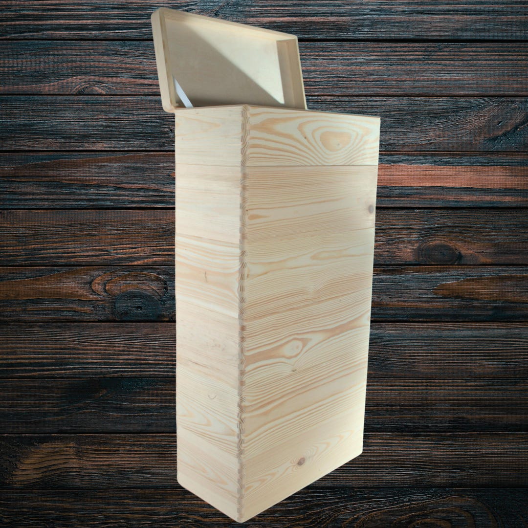 6 Tier Stackable Long Wooden Storage Box Tower With Lid – Solid Pine ...