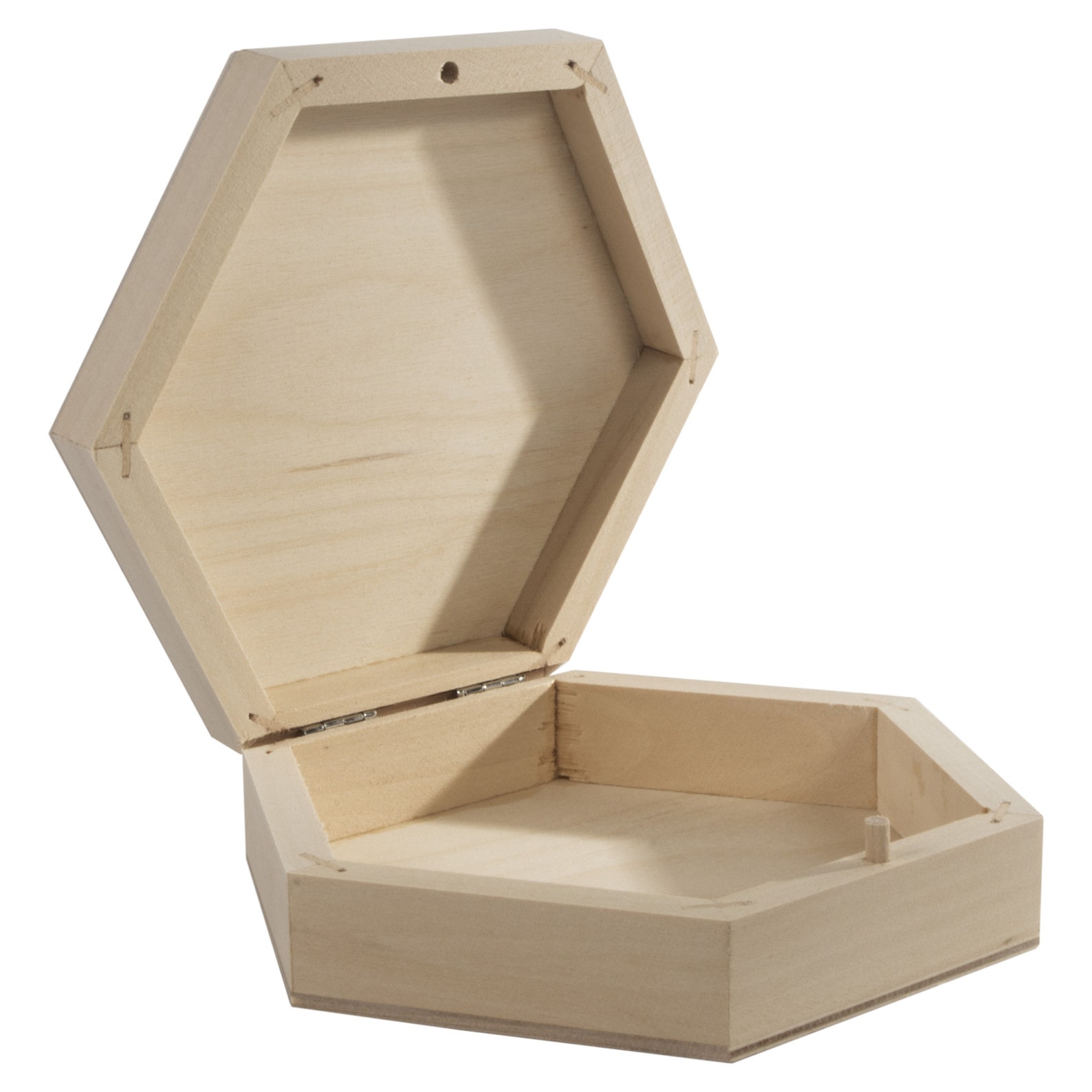 Hexagonal Blank Wooden Boxes | Choice of Sizes | Hinged Lid | Craft ...