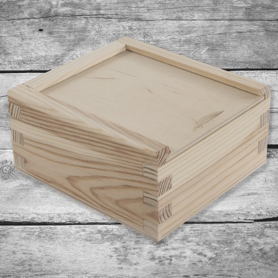 Small Tiny Plain Blank Unfinished Wooden Storage Box With - Etsy UK