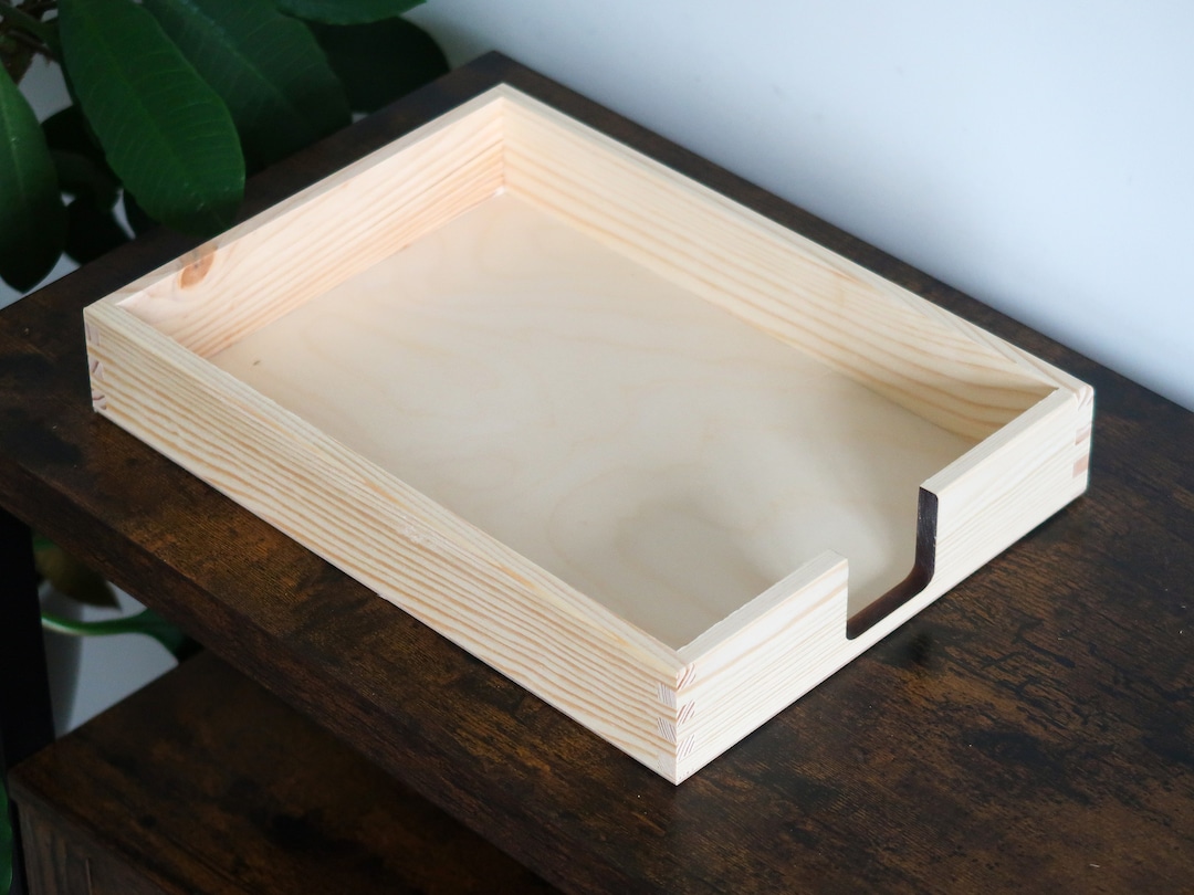 Wooden A4 Paper Tray Portrait Letter Office File Tidy Organiser ...