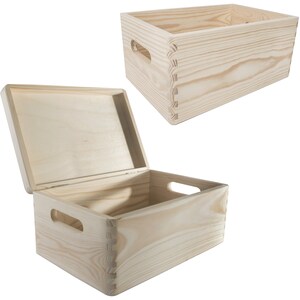 Wooden Blank Chest Storage Boxes | 30 X 20 X 13 Cm | Christmas Eve Gift ...