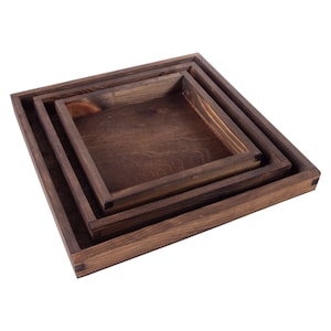 Square Wooden Snack Tray | Finished With Woodedoo Dark Oak Stain | 3 ...