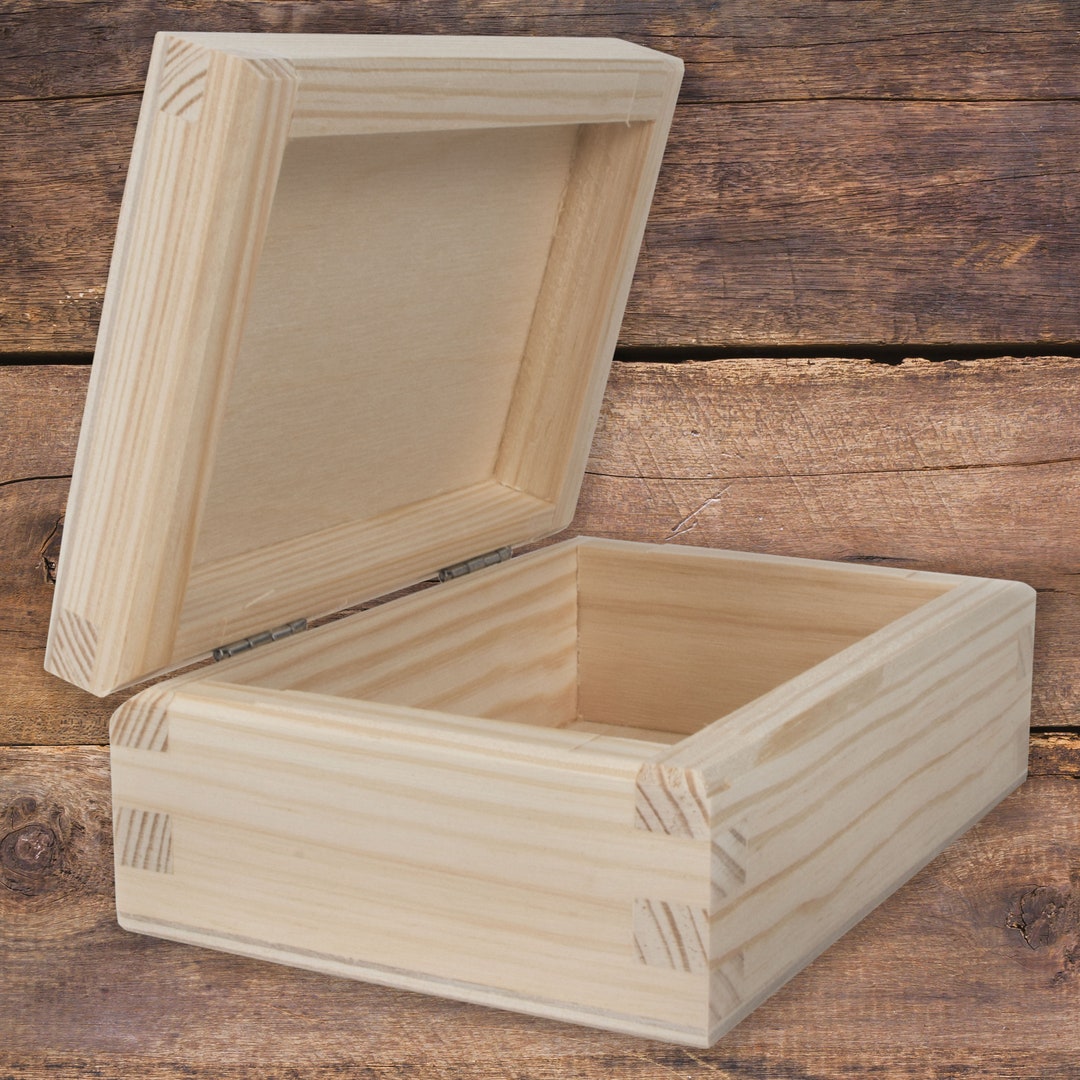 Xsmall Plain Wooden Box | 12x8.5x4 Cm | Trinket Jewellery Storage Gift ...