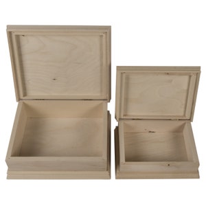 Traditional Style Blank Wooden Boxes With Hinged Lid | Craft Keepsake ...