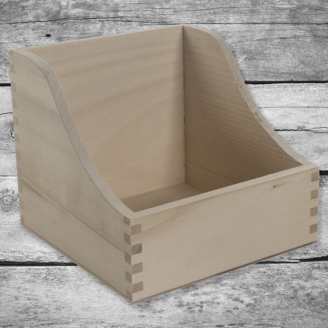 Small Cube No Lid Wooden Box | Irregular Open Top | 14.5 X 14.5 Cm ...