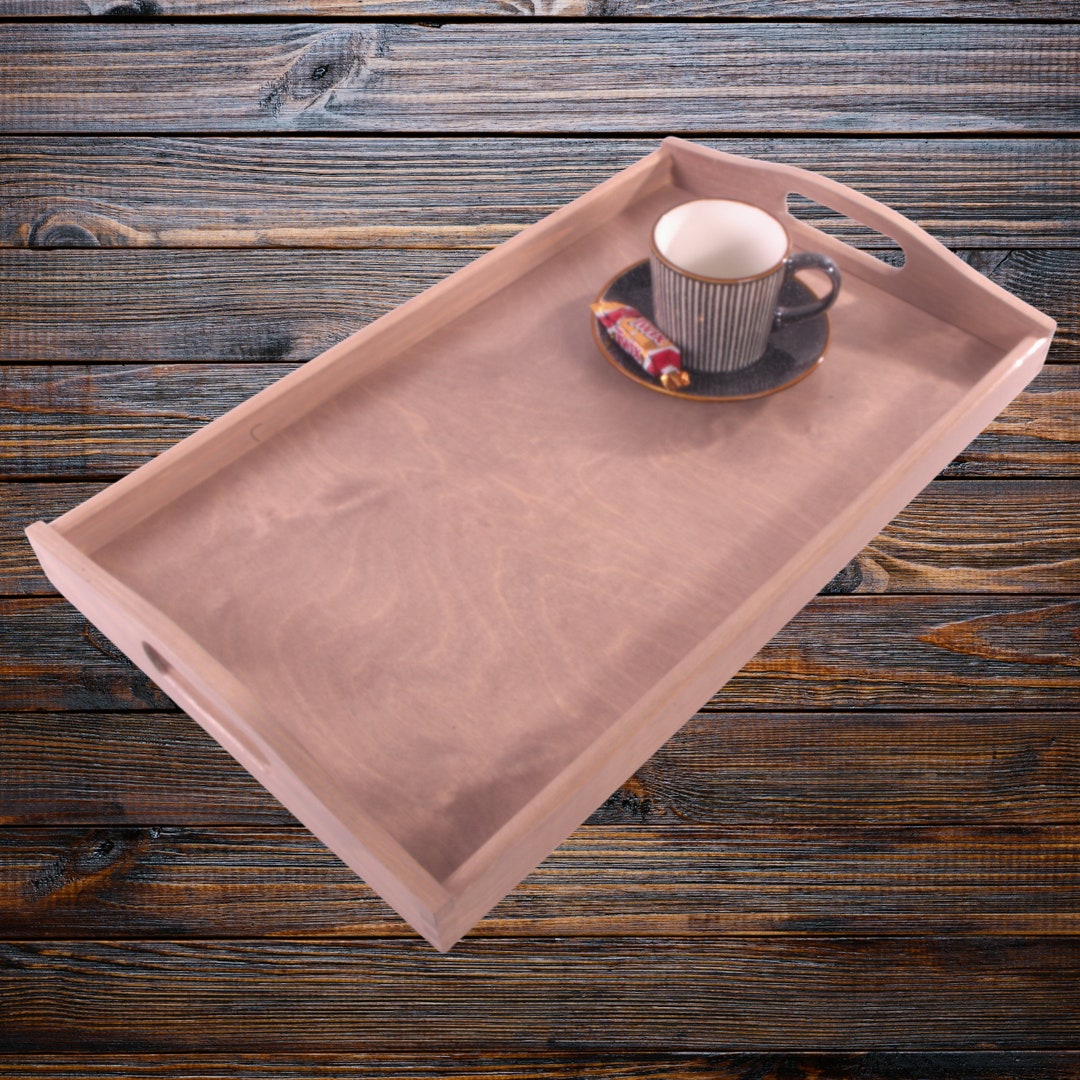 Large Traditional Wooden Serving Tray | Sonoma Oak Wood Stain | Tea ...