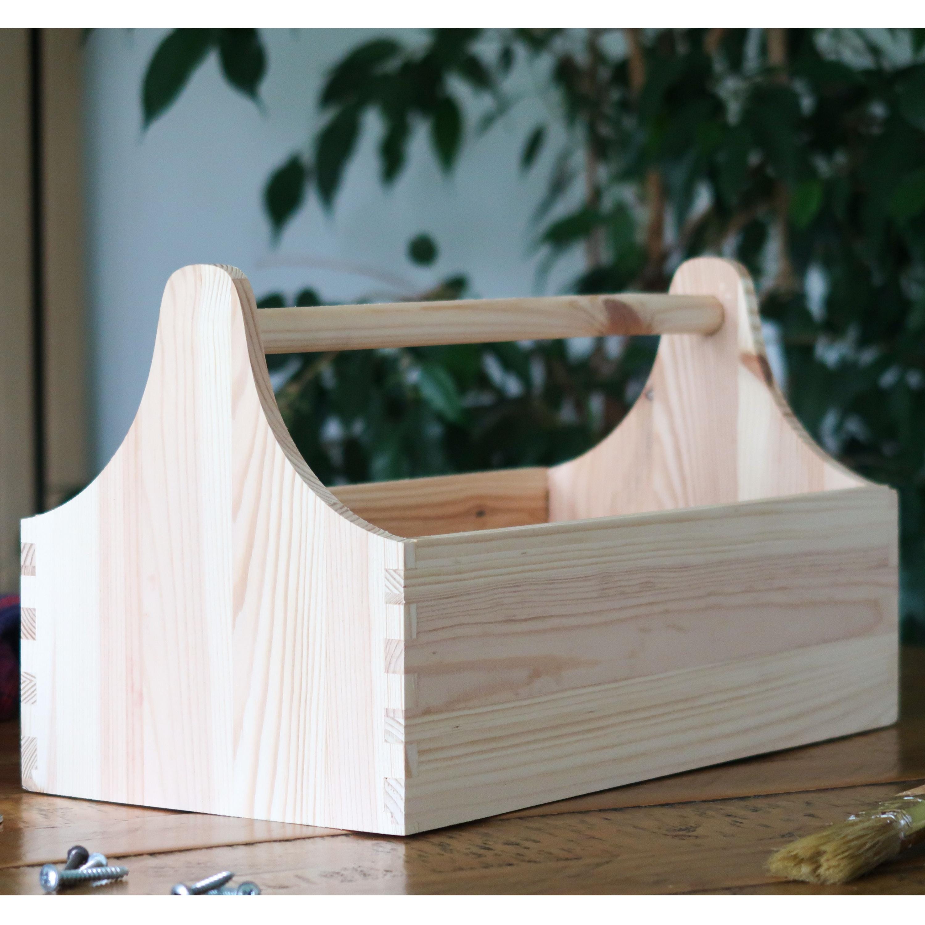 Wooden Trug Tool Box Carrier | Garden Garage Storage Organiser With ...