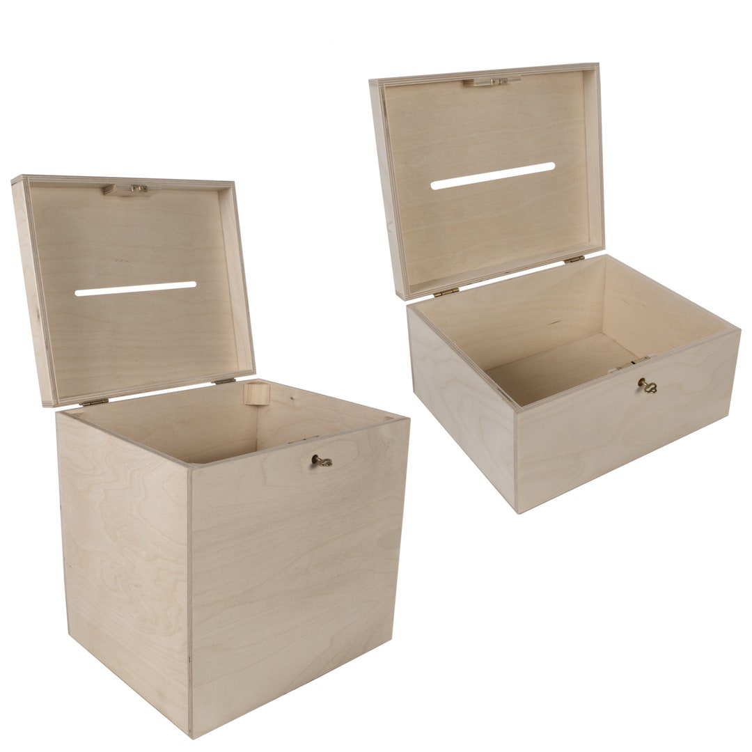 Wooden Wedding Guest Wish Post Box With Slot | 3 Sizes | Wishing Well ...