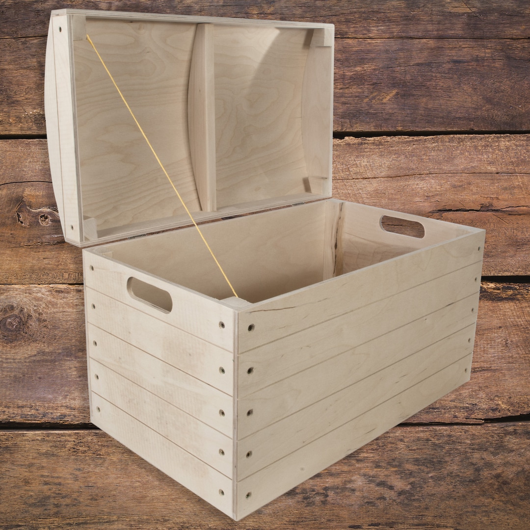Xlarge Wooden Treasure Chest Storage Box | Kids Toy Trunk | 56x33x36 Cm ...