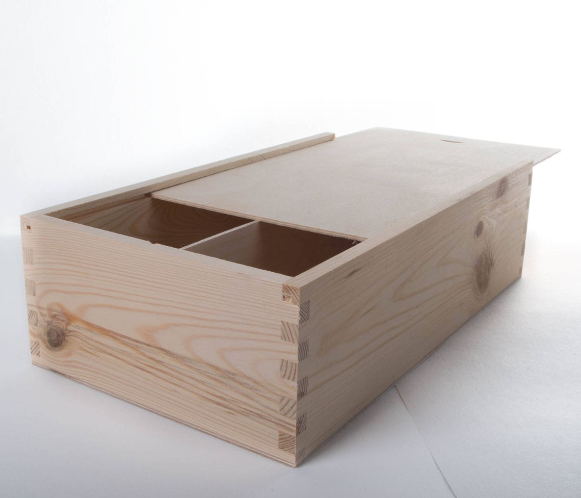Wooden Wine Box With Sliding Lid Wine Case Crate Pre - Etsy