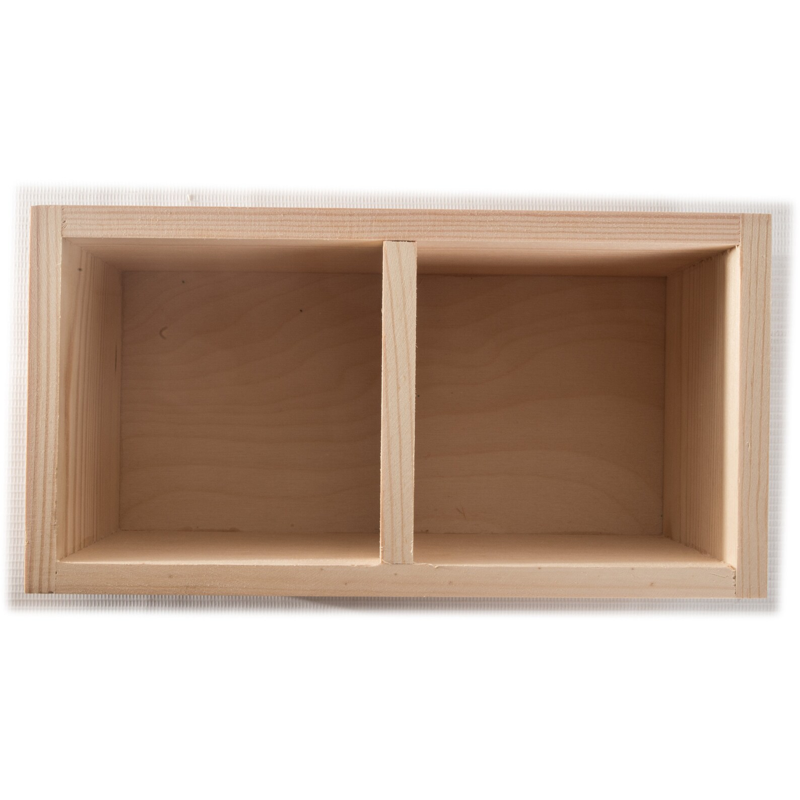 Wooden 2 Compartments Display Box | 23.5x12.5x10.5 Cm | Desk Tidy ...