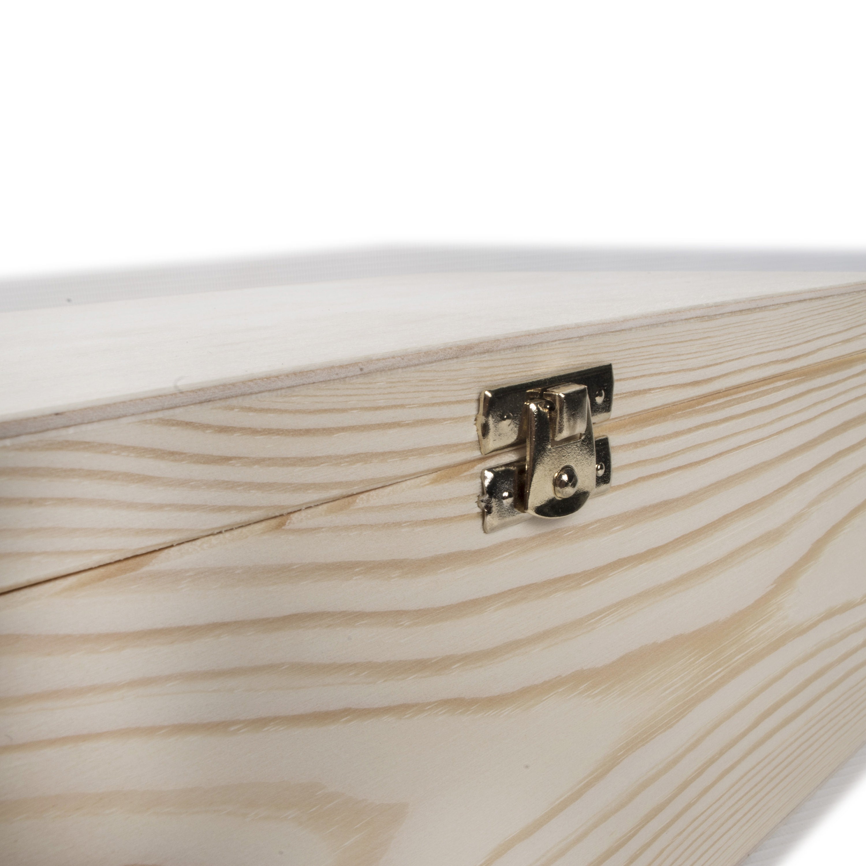 Unfinished Pine Box 30x20x14 Cm | Wooden Storage Chest With Lid & Clasp ...