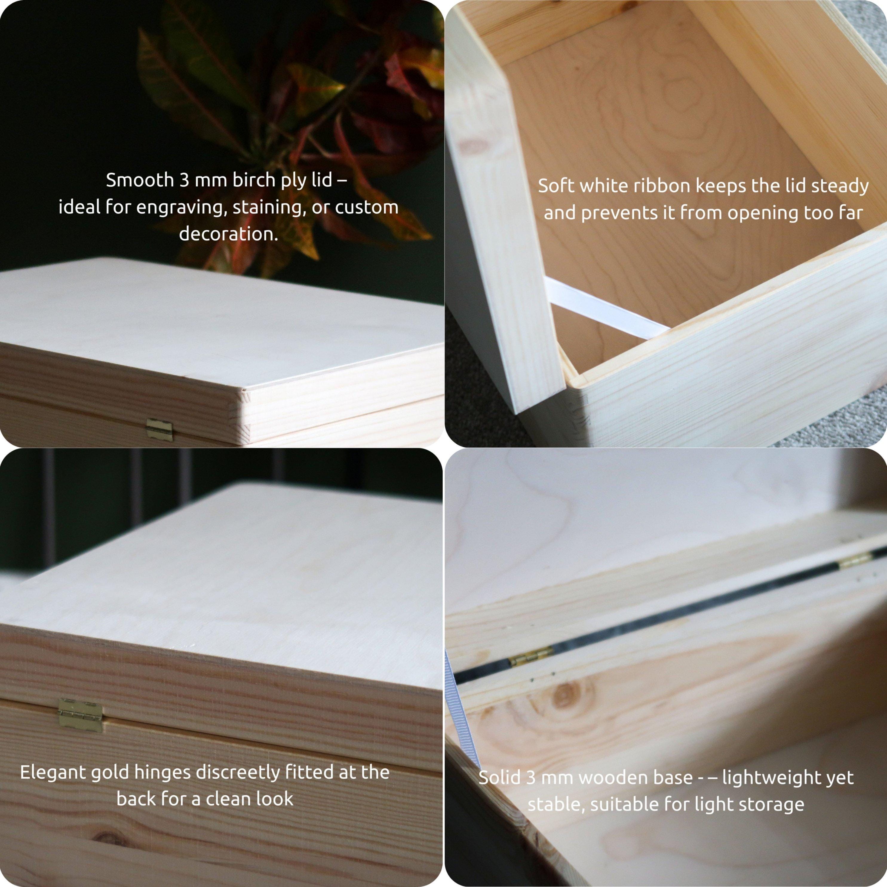 Large Deep Pine Lidded Storage Box | 39.5 X 29.5 X 23 Cm | Plain ...
