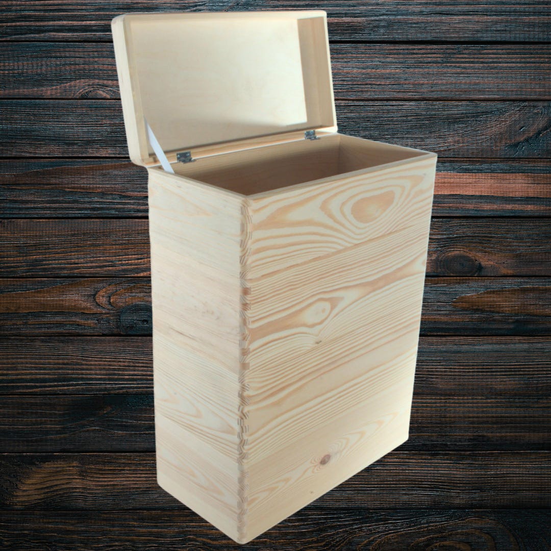 4 Tier Stackable Long Wooden Storage Box Set With Lid – Slim Vertical ...