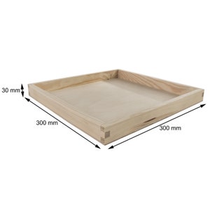 Square Wooden Shallow Tray | 3 Sizes | Tea Coffee Food Drinks Snack ...