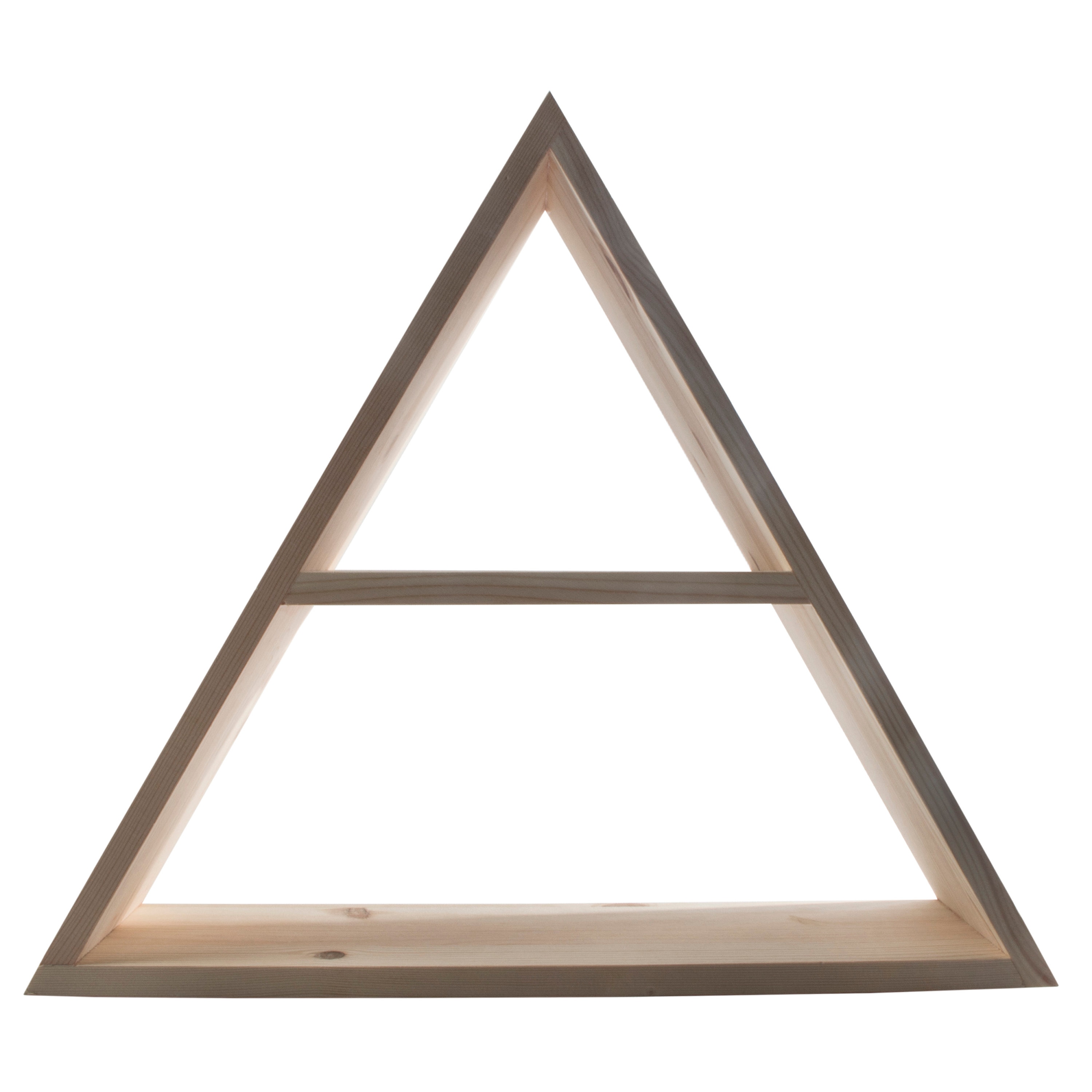 Triangle Wooden Shelf Storage Unit Display Rack | Hanging or ...