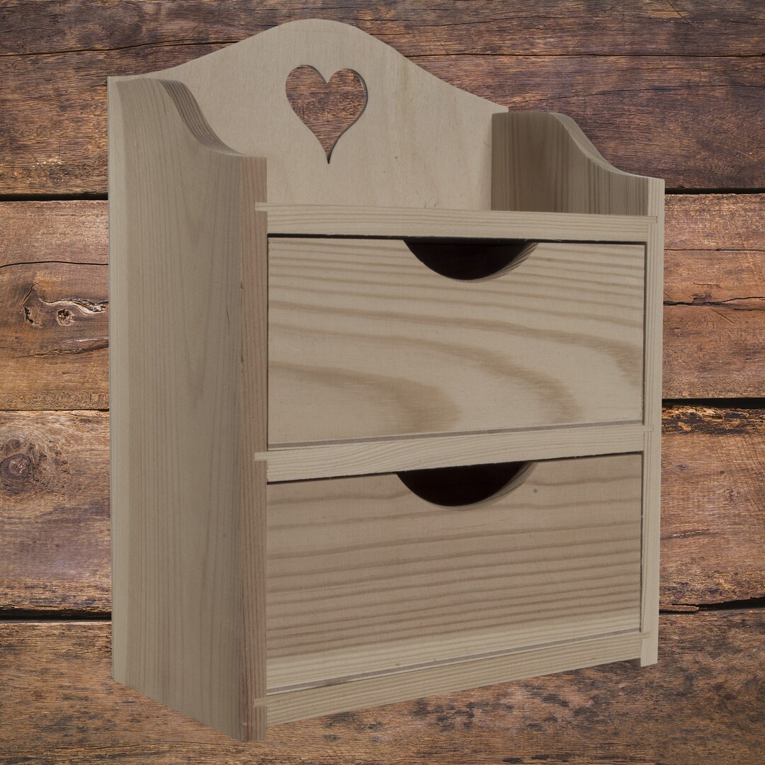 Decorative Wooden Mini Chest of Drawers Jewellery Box Make-up Trinket ...