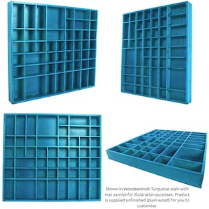 Large Wooden Trinket Display Shelf | 51 Compartments | Wall Hanging ...