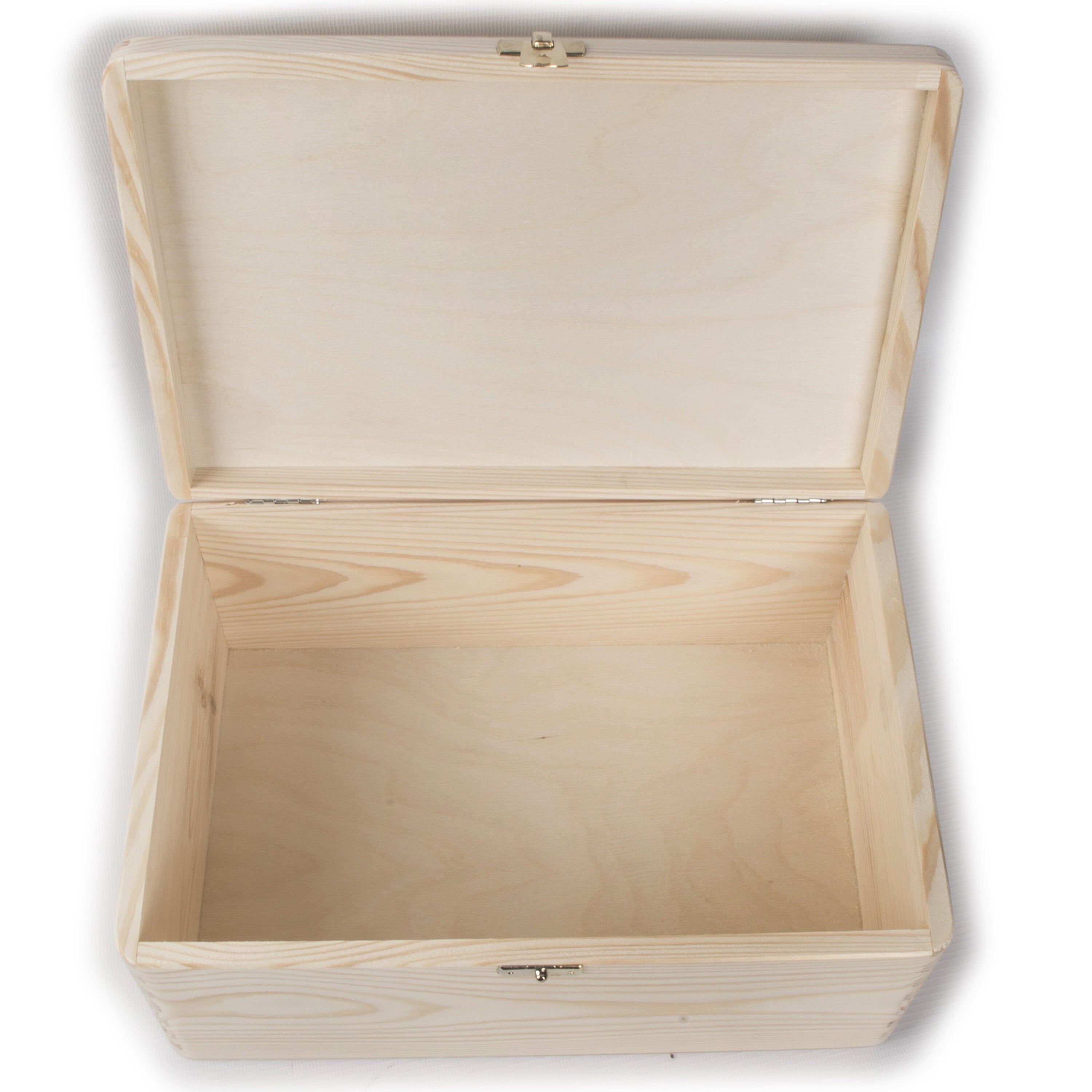 Unfinished Pine Box 30x20x14 Cm | Wooden Storage Chest With Lid & Clasp ...