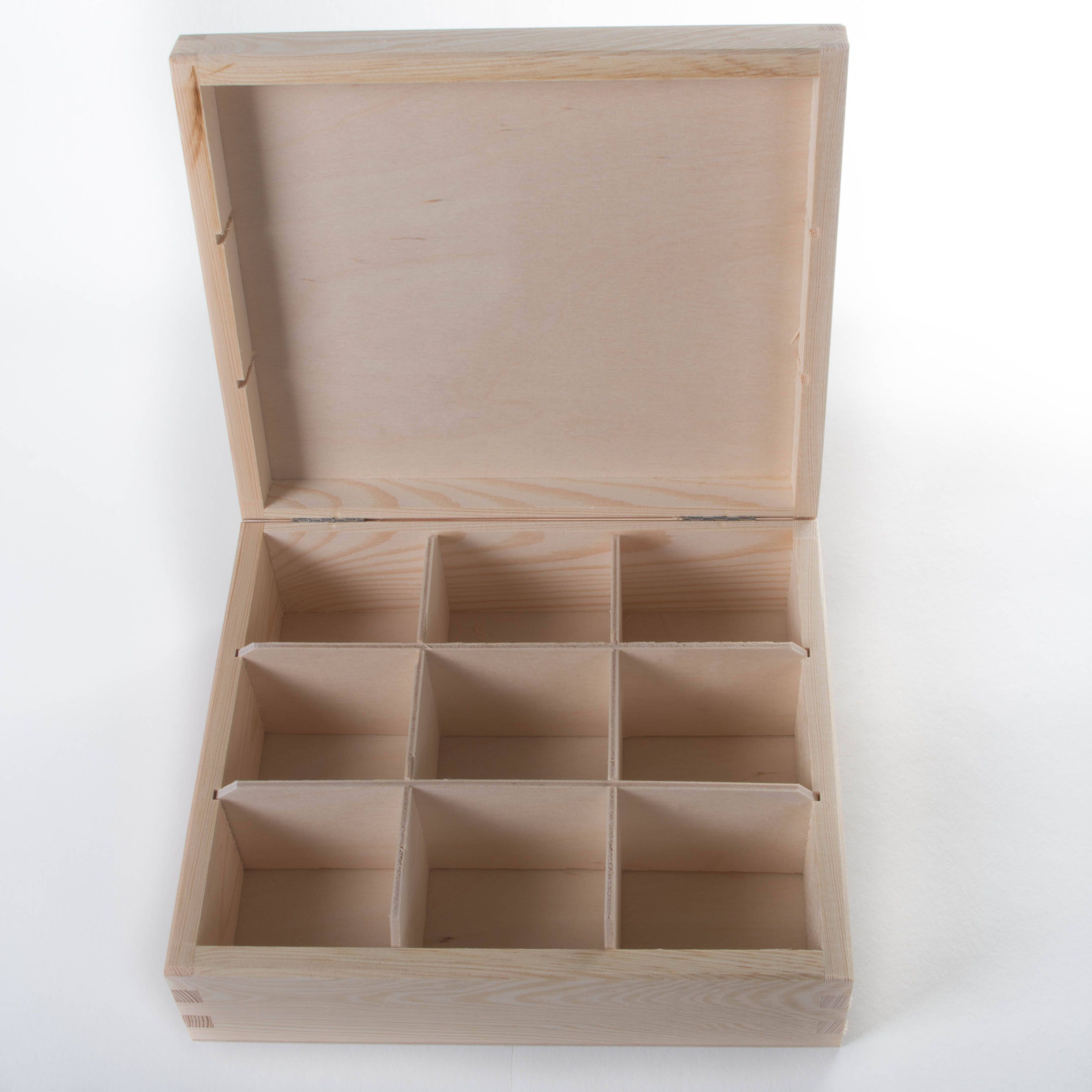 Plain Wooden Square Storage Box With Hinged Lid/ 9 | Etsy UK