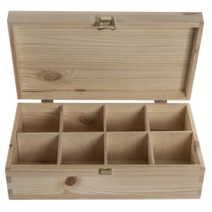 Natural Wood 8 Compartments Storage Box | 28 X 16 X 8.5 Cm | Entirely ...