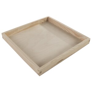 Square Wooden Shallow Tray | 30x30x3 Cm | Display Presentation Box ...