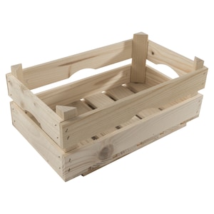 Plain Wooden Crate | Slatted Storage Box Presentation Display Apple ...