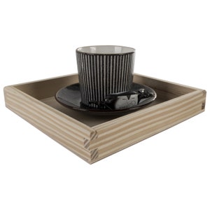Square Wooden Shallow Tray | 3 Sizes | Tea Coffee Food Drinks Snack ...
