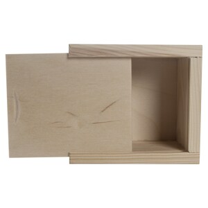 Small Tiny Plain Blank Unfinished Wooden Storage Box With Sliding Lid ...