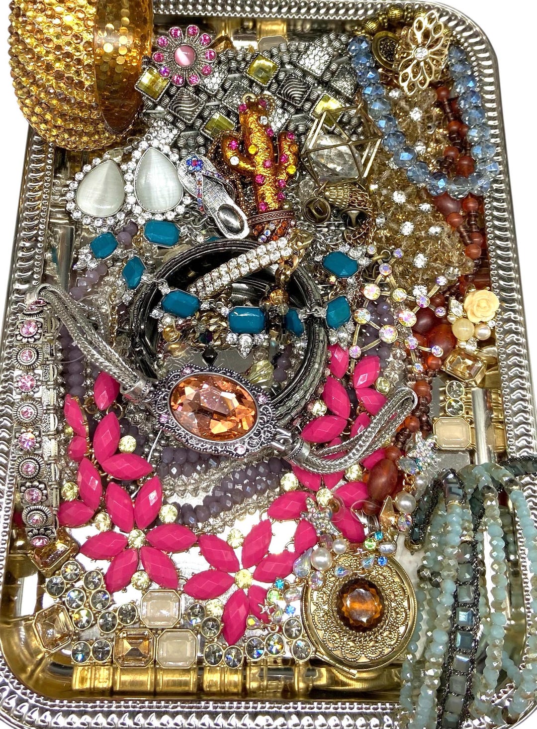 Broken Rhinestone Crystal Bling Jewelry Lot Craft Rhinestones Upcycle ...