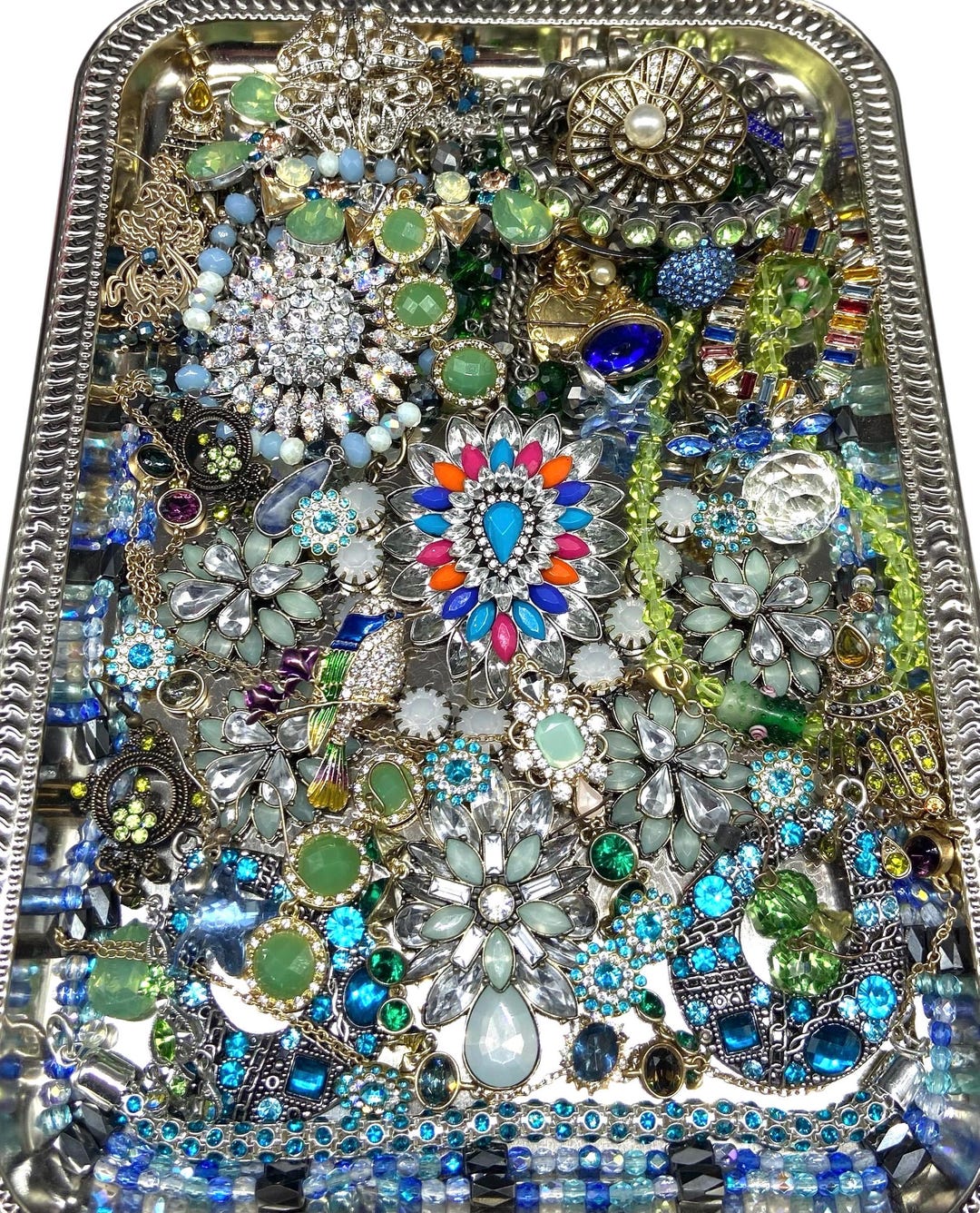 Broken Rhinestone Crystal Bling Jewelry Lot Craft Rhinestones Upcycle ...