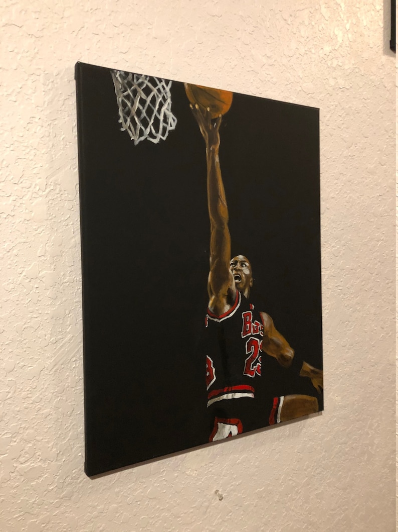 Michael Jordan Handpainted Canvas Art | Etsy