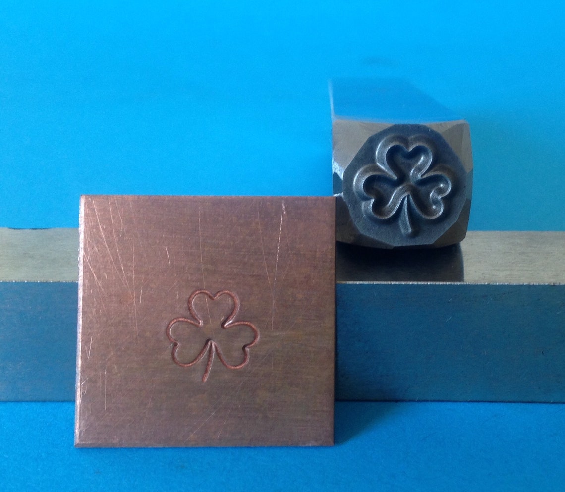 Outlined Clover Leaf Metal Hand Stamp for Blacksmith Jewelry - Etsy