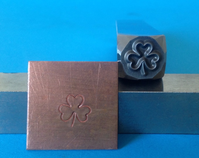 Outlined Clover Leaf Metal Hand Stamp for Blacksmith Jewelry - Etsy