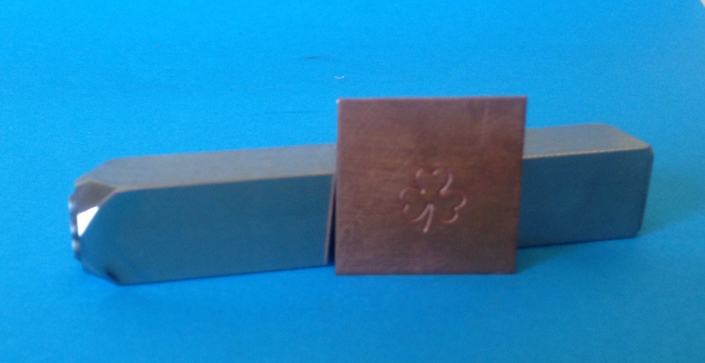 Outlined Clover Leaf Metal Hand Stamp for Blacksmith Jewelry - Etsy