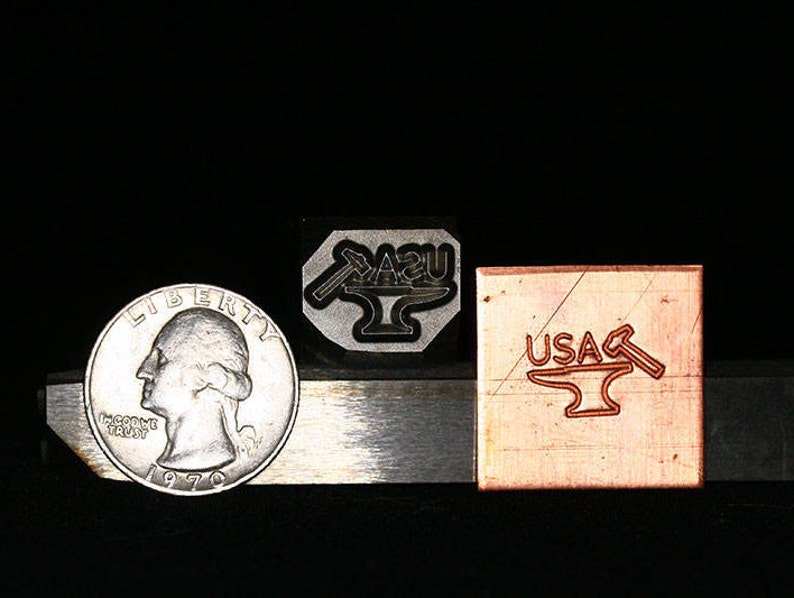 Blacksmith USA Anvil Hammer Metal Hand Stamp | Etsy