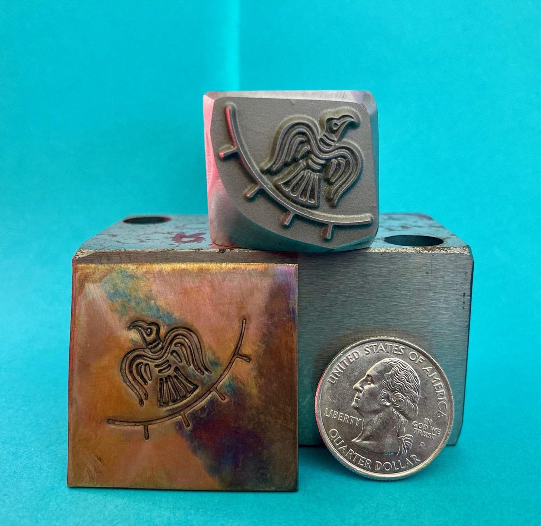 USA HAND MADE Viking Raven Banner Steel Hand Stamp for Blacksmiths and ...