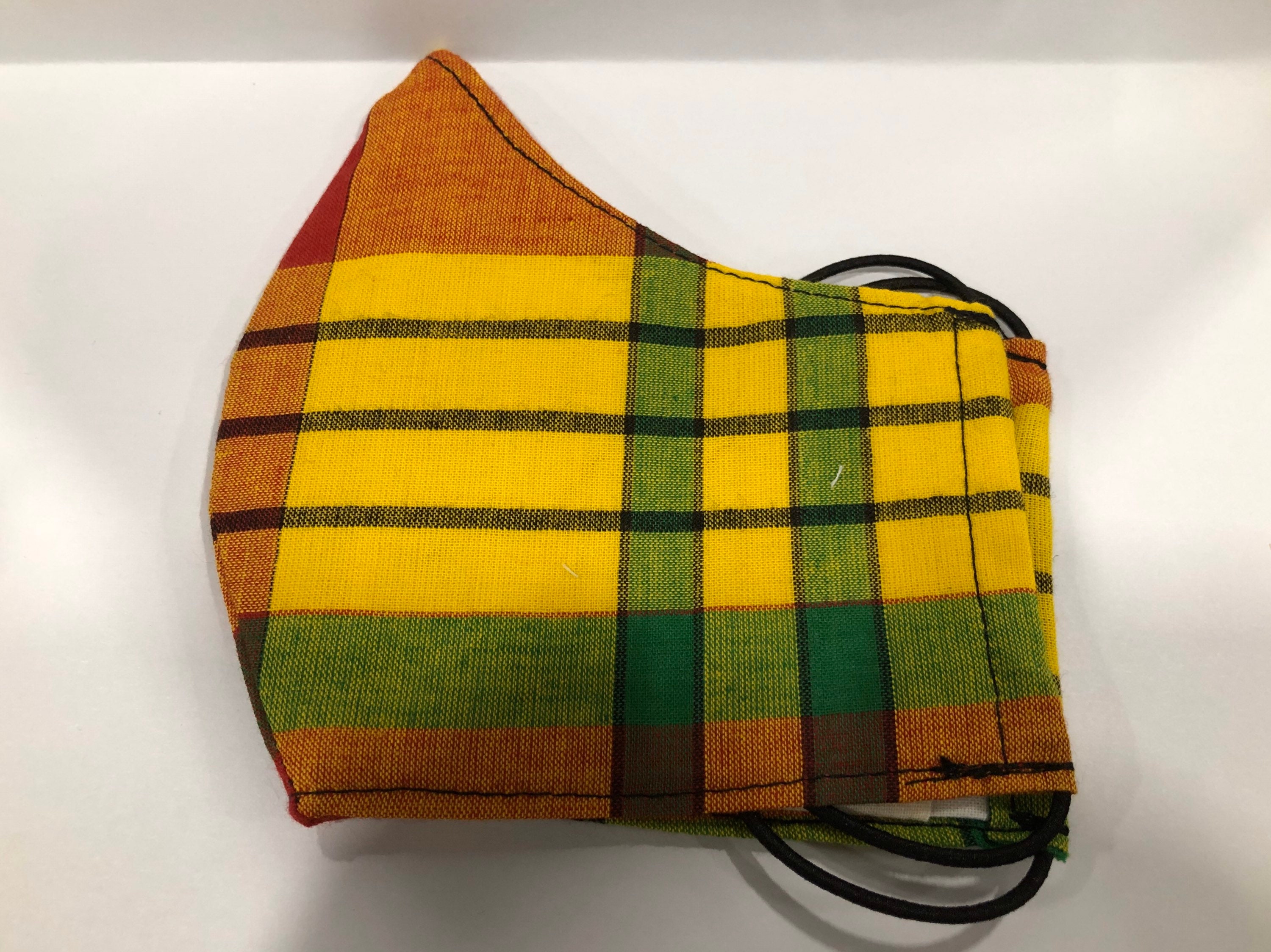 Yellow Caribbean Madras Face Mask - Etsy