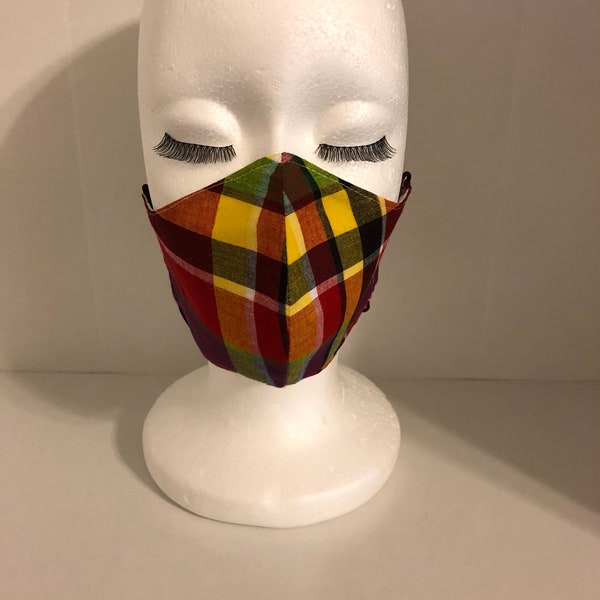 Madras Face Mask - Etsy