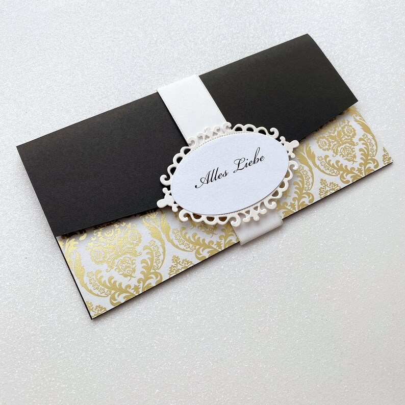 Black and Gold Elegant Money Envelope for Money Gift, Birthday Gift ...