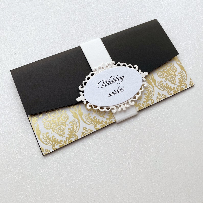 Black and Gold Elegant Money Envelope for Money Gift, Birthday Gift ...