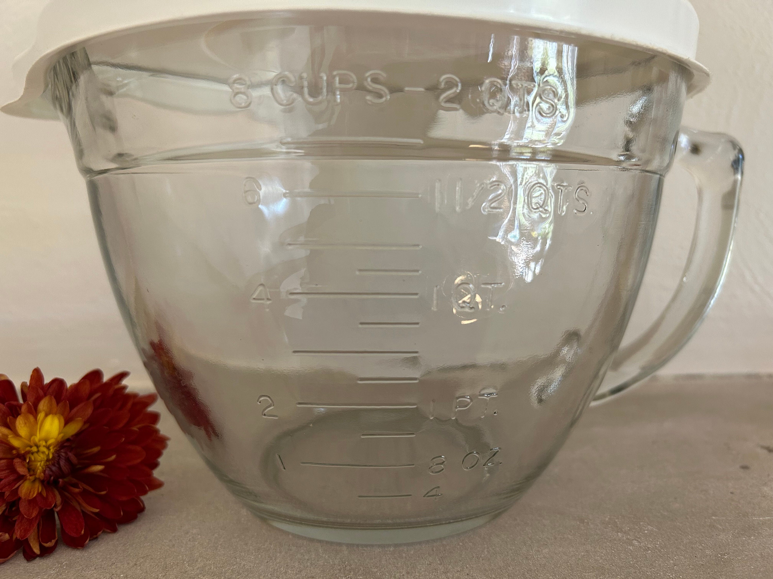 Vintage Anchor Hocking 2 Quart Clear Glass Batter Bowl With - Etsy