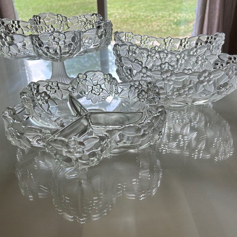 Frosted Glass Relish Bowl - Etsy