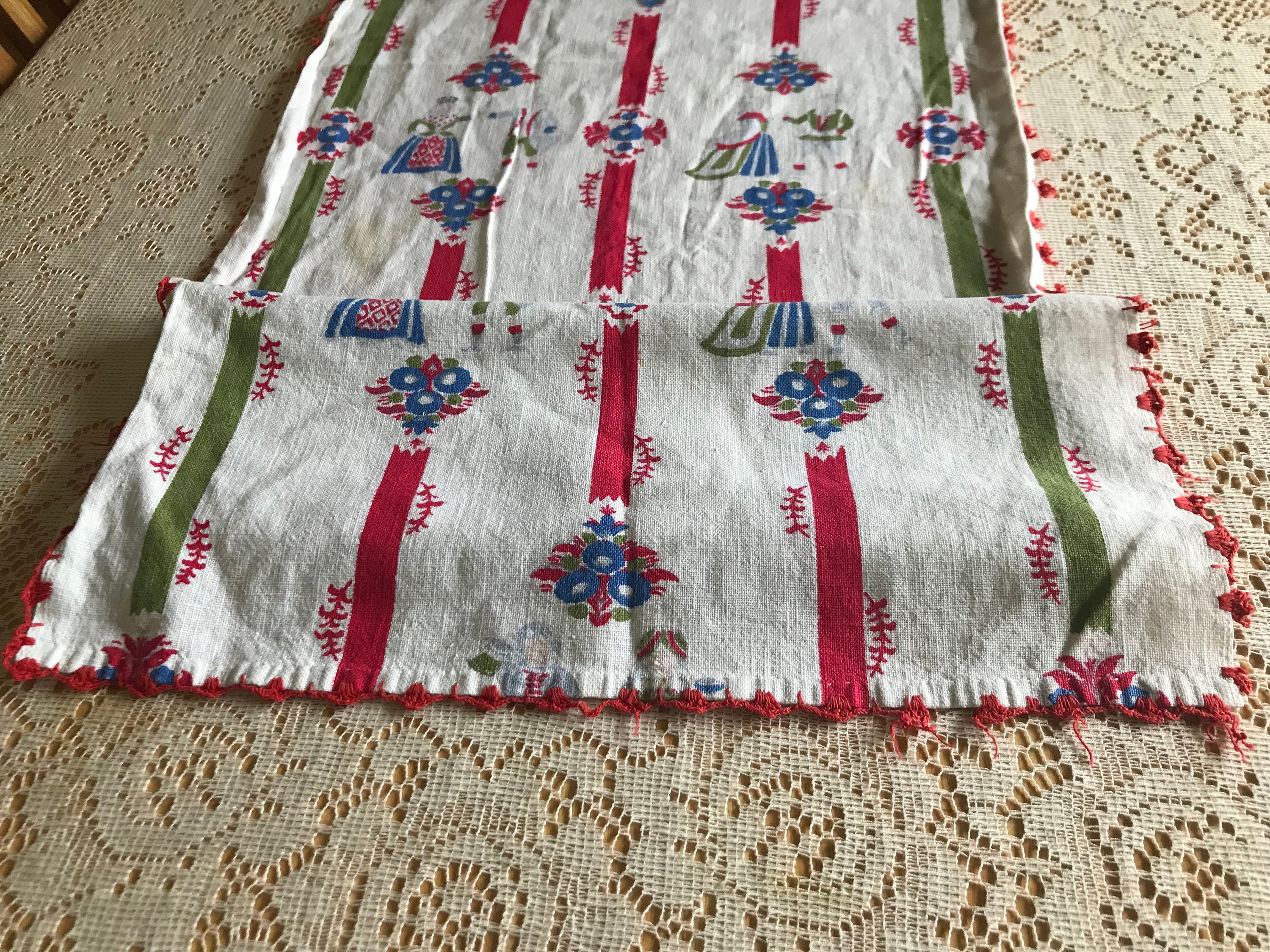 Vintage Handmade White Cotton Table Runner With 18th Century - Etsy