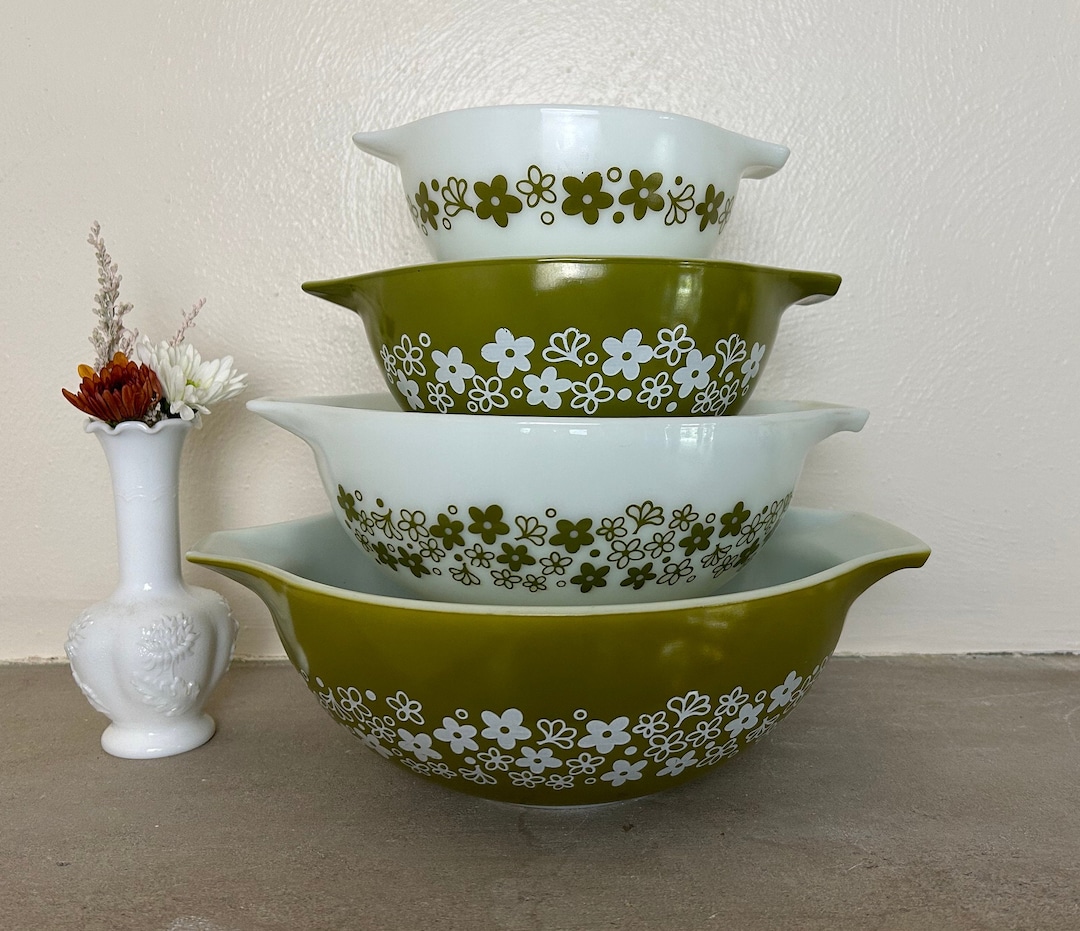 Vintage Pyrex "spring Blossom" Full Cinderella Mixing Bowls Set, Made ...