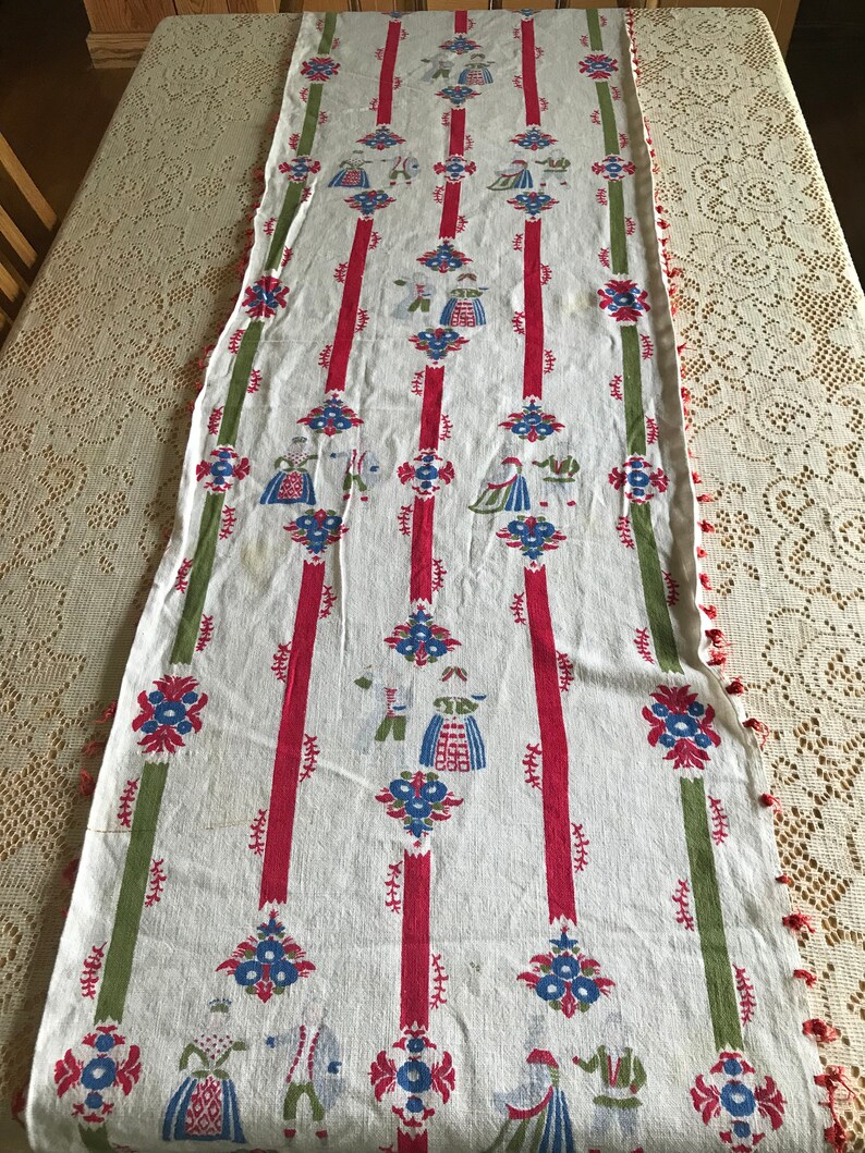 Vintage Handmade White Cotton Table Runner With 18th Century - Etsy