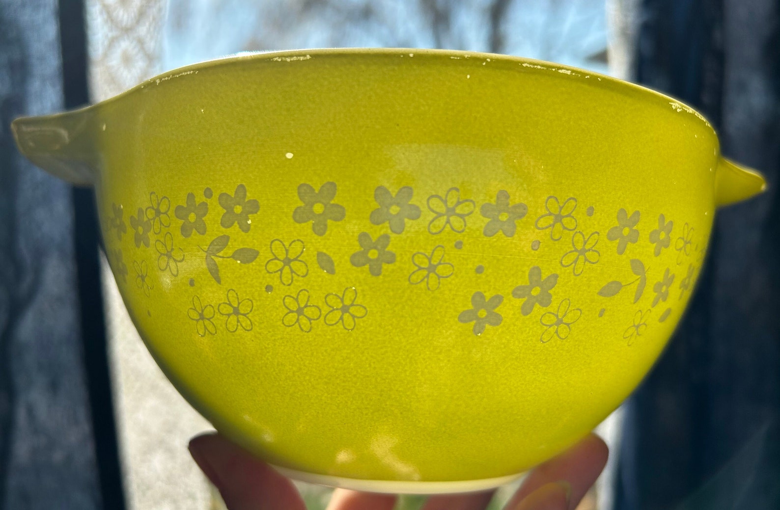 Vintage Pyrex Spring Blossom Green Cinderella Bowl Set - 1979 Redesign ...
