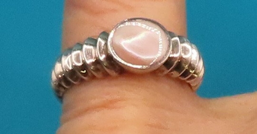 Sterling Silver Ring With a Mother-of-pearl Stone, Size 7, Marked 925 ...